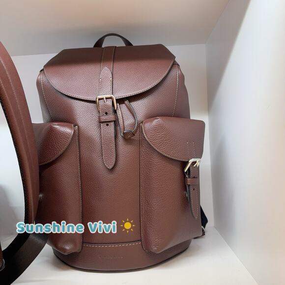 Coach | Bags | Nwt Coach Mens Warner Backpack Leather Cw2 Silvermaple ...